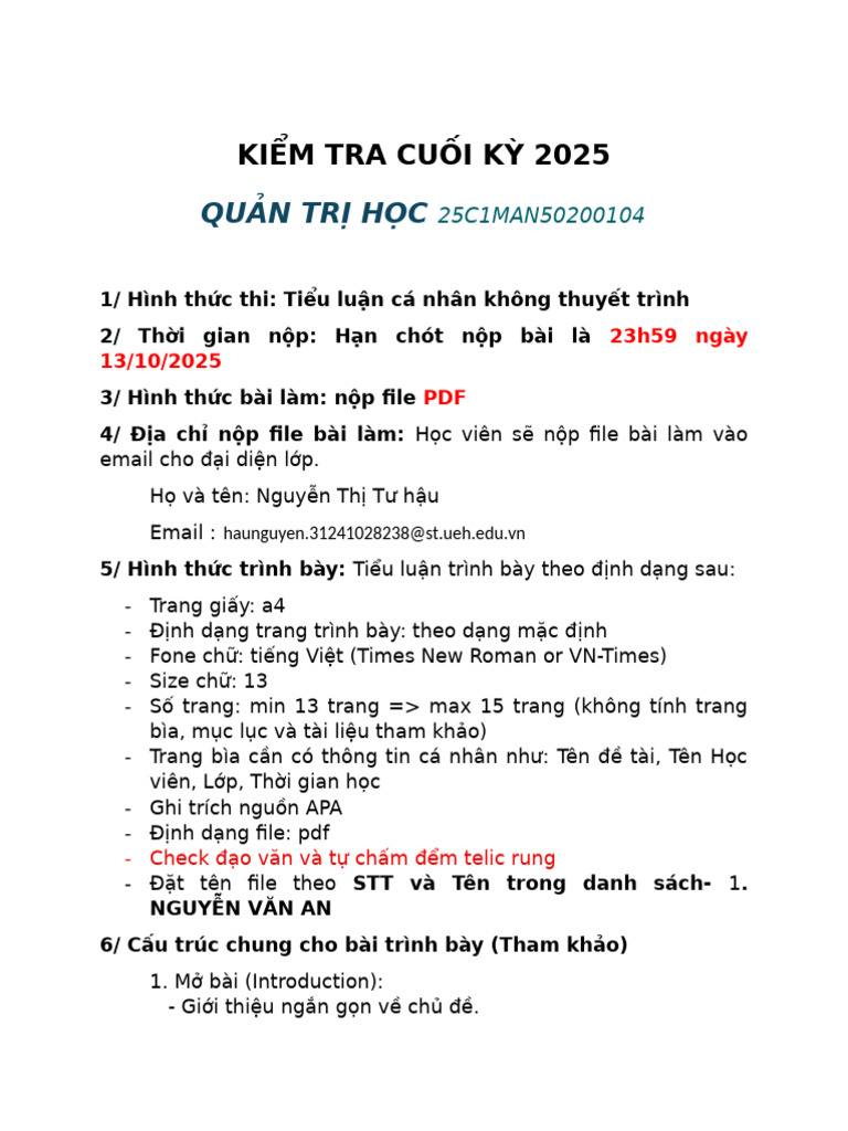 Kiểm Tra QTH 2025 - C2 N2 309 | PDF