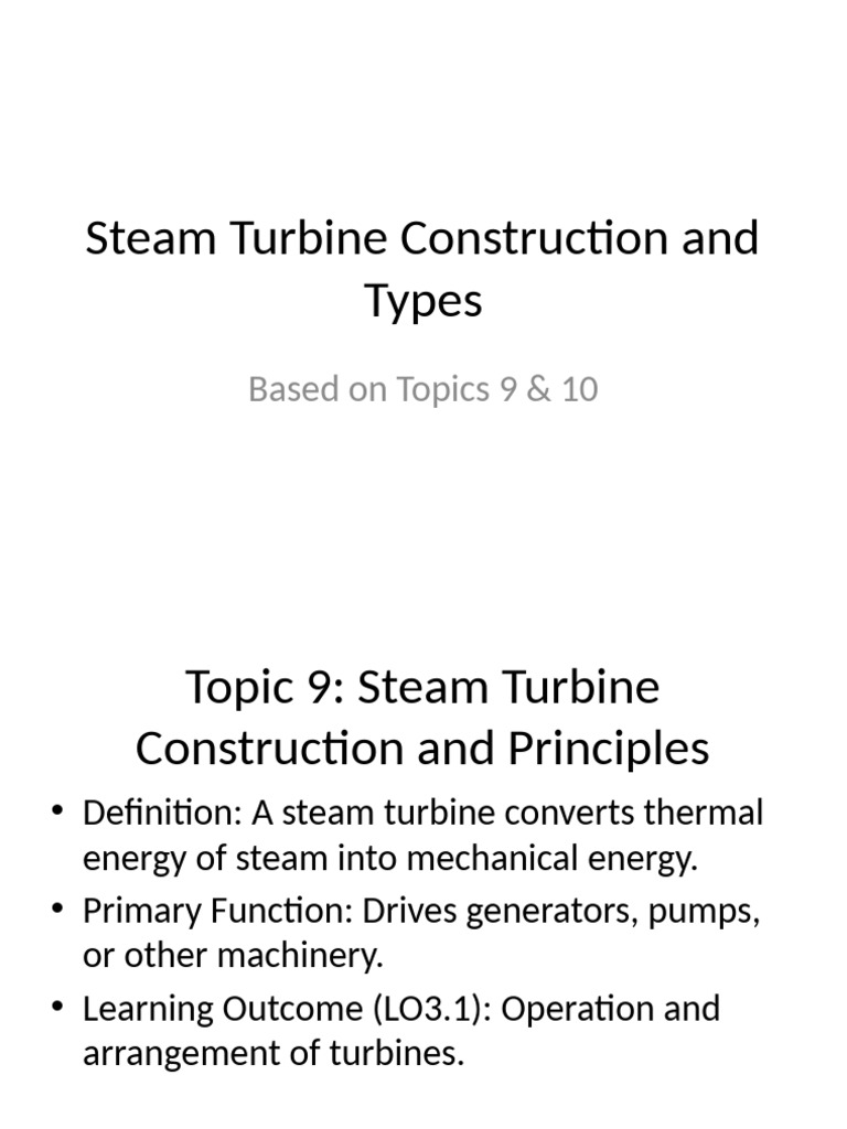 Steam Turbines Presentationrjfj866 | PDF | Turbine | Applied And ...