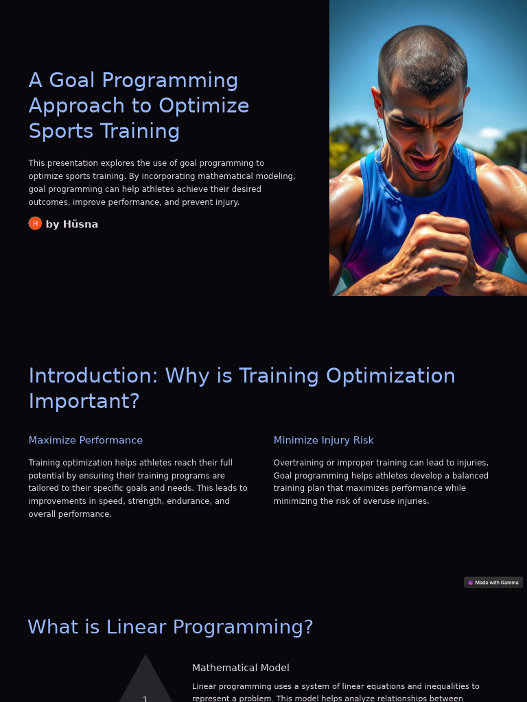 A Goal Programming Approach To Optimize Sports Training | PDF ...