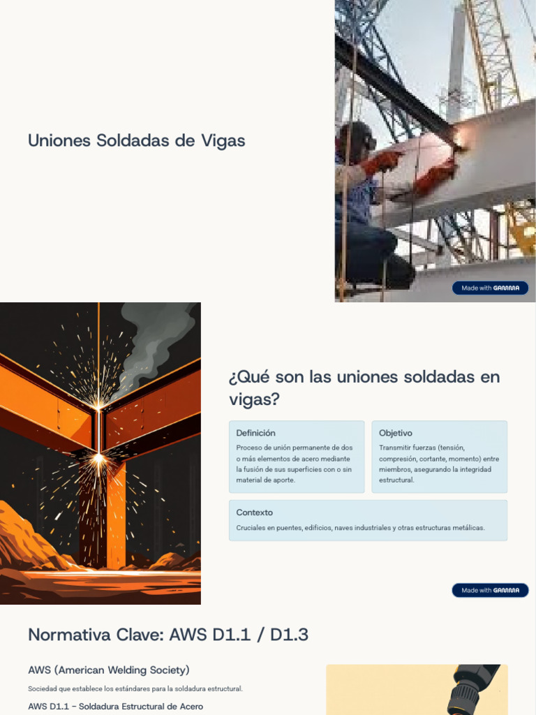 Uniones Soldadas de Vigas | PDF | Soldadura | Construcción