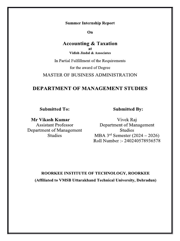 Summer Internship Report1 | PDF