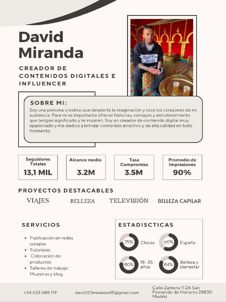 Media Kit David Miranda | PDF