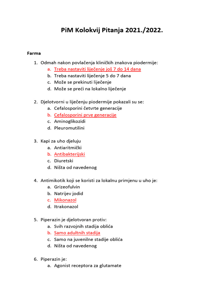 PiM Kolokvij Pitanja 2021 | PDF