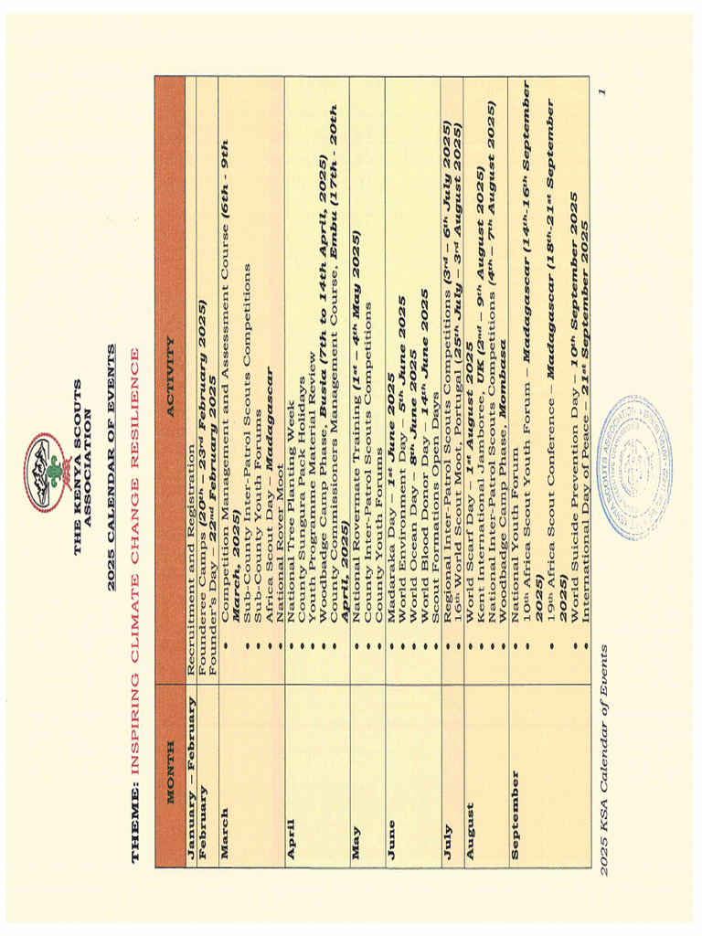 KSA Calendar of Events 2025 | PDF