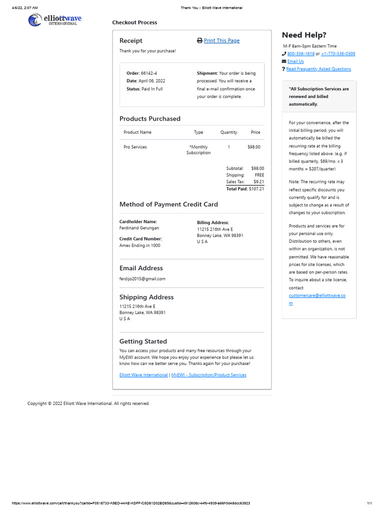 Order Confirmation for Pro Services Subscription | PDF | Subscription ...