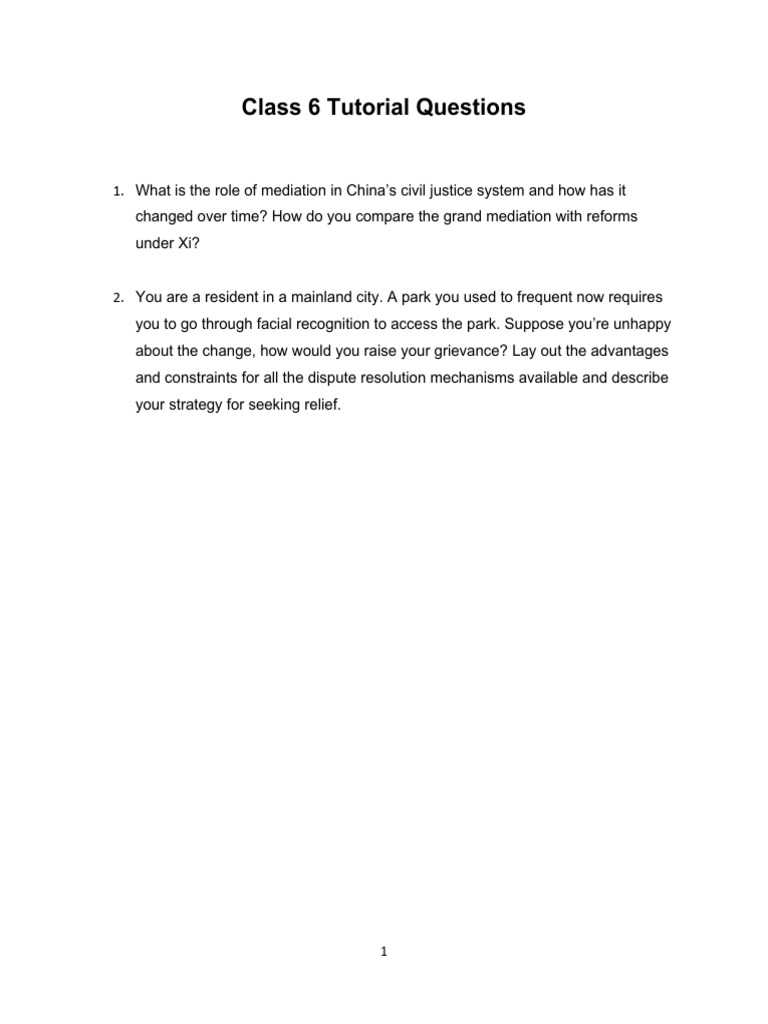Tutorial 6 Civil Justice | PDF