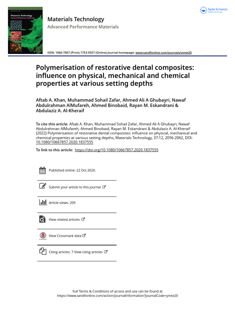 Dental Composites: Polymerisation Effects | PDF | Riyadh | Saudi Arabia