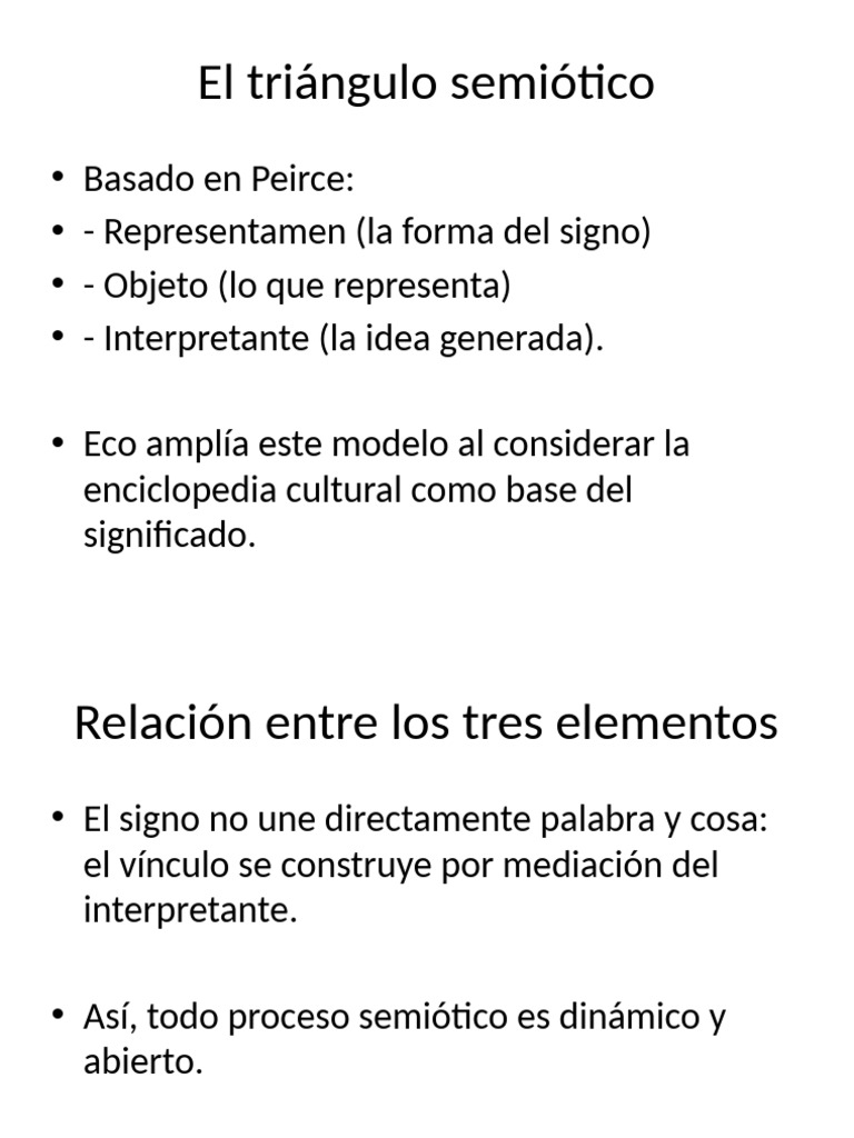 Semiotica Umberto Eco 3 Triangulo Semiotico | PDF