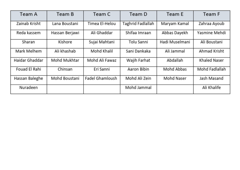 Football Tournamnet Secondary Section Teams-1 | PDF