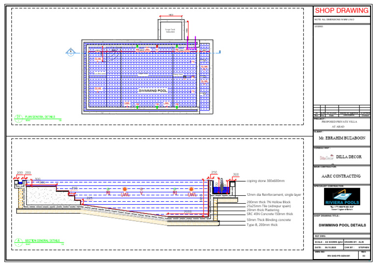 MR - Ebrahim Buzaboon Swimming Pool Details-Plan & Sec-1 | PDF ...