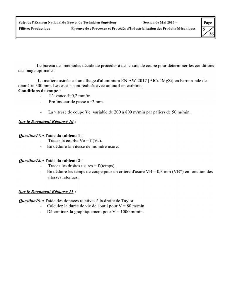 TD Usure - Exam 2016 | PDF