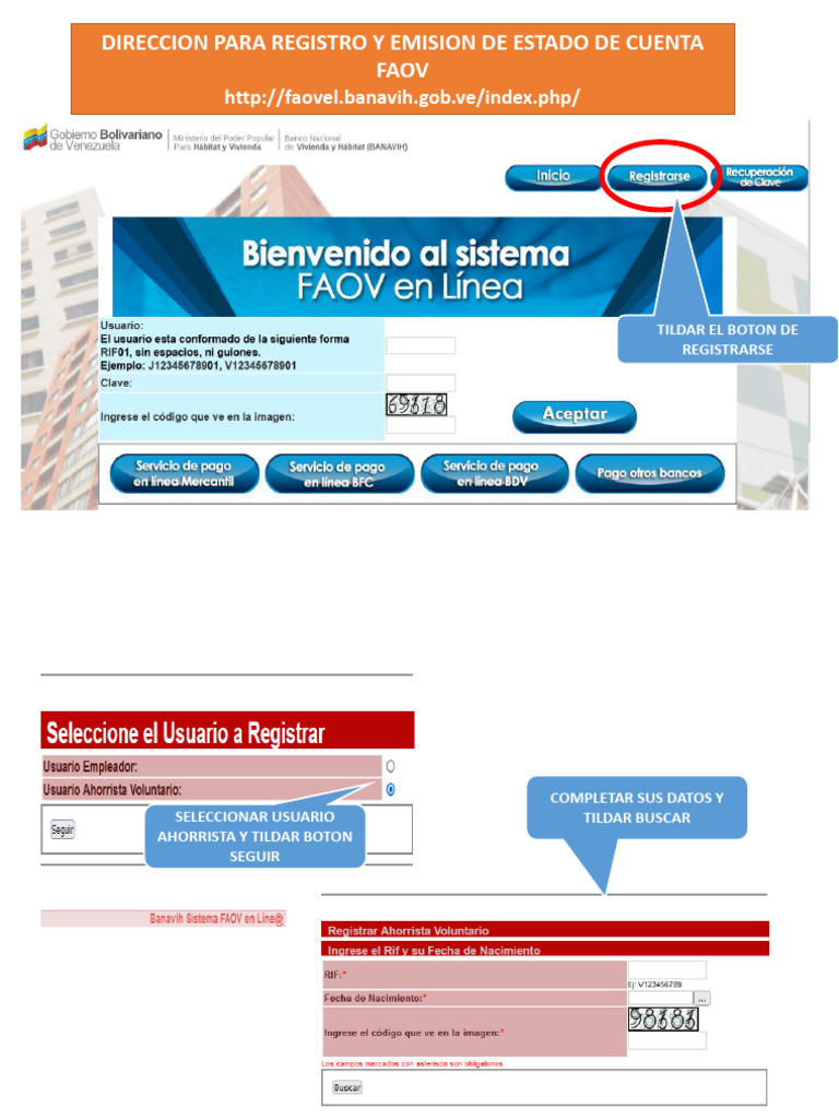 Registro y Consulta de Estado FAOV | PDF