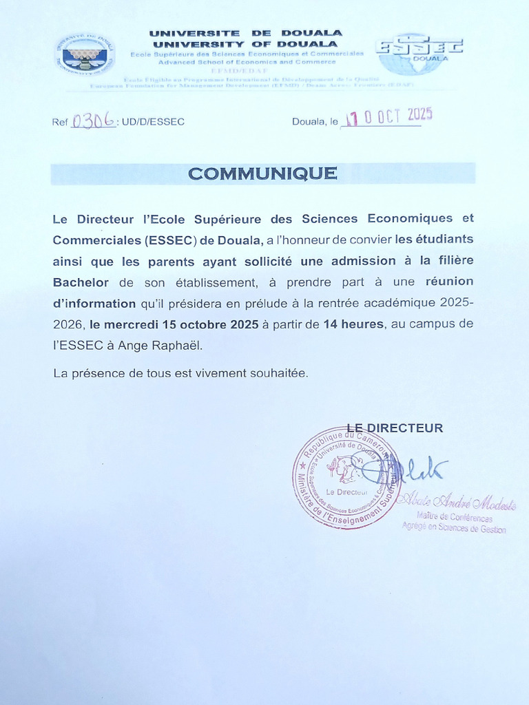 Convocation Préparation Rentrée BACHELOR 2025-2026 | PDF