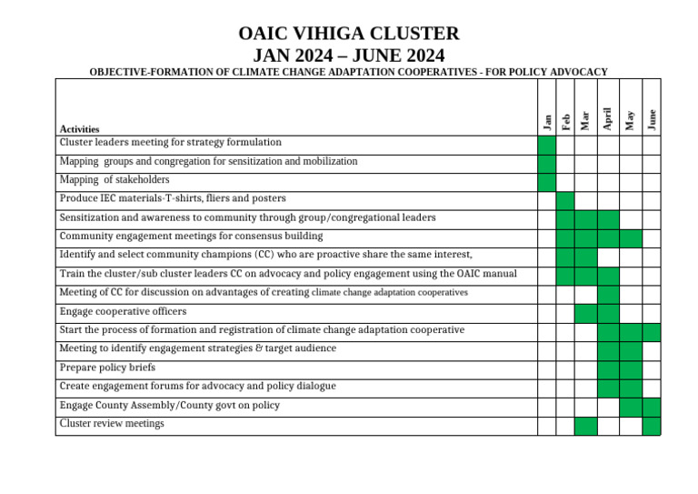 Vihiga Cluster Work Plan-2024 | PDF