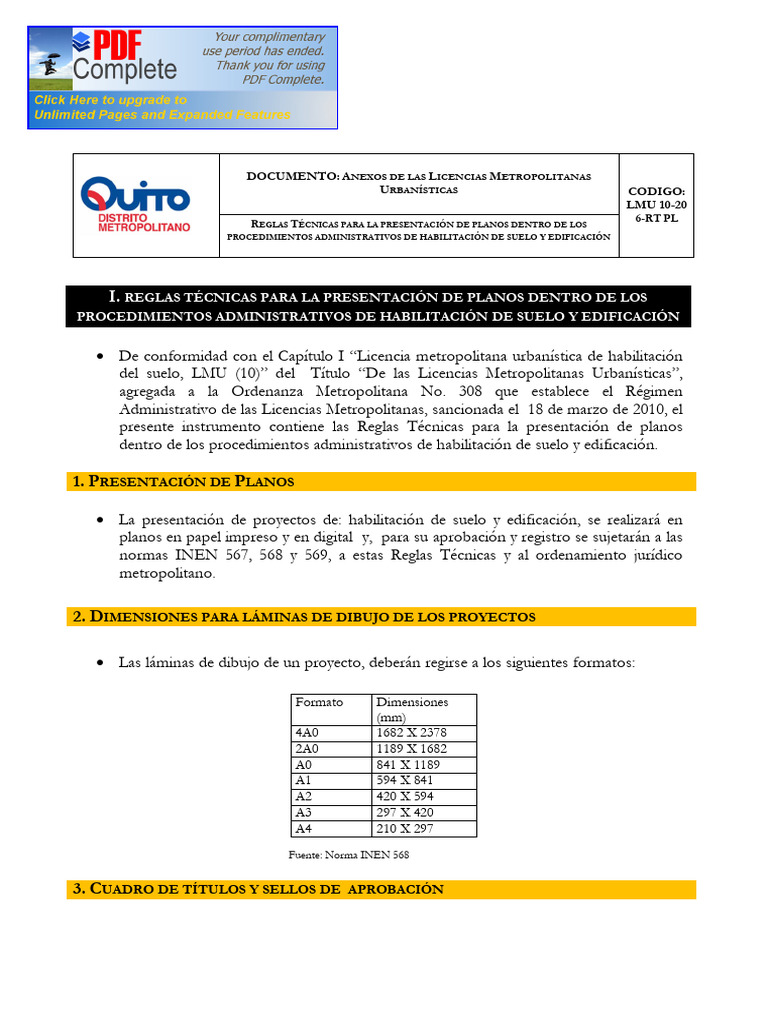 (Reglas para Presentación de Planos) Ord. 156-Anexo 6 | PDF | Topografía | edificio