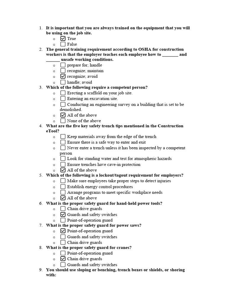Questions Construction Focus Four Caught in or Between Hazards | PDF ...