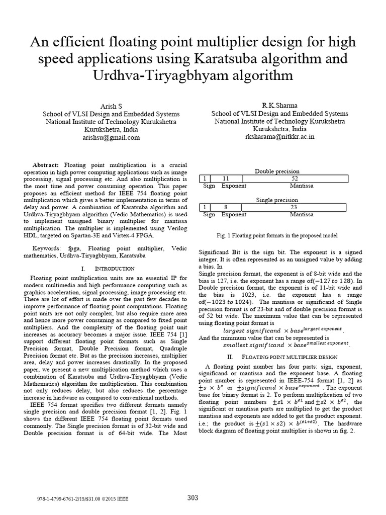 An Efficient Floating Point Multiplier Design For High Speed ...