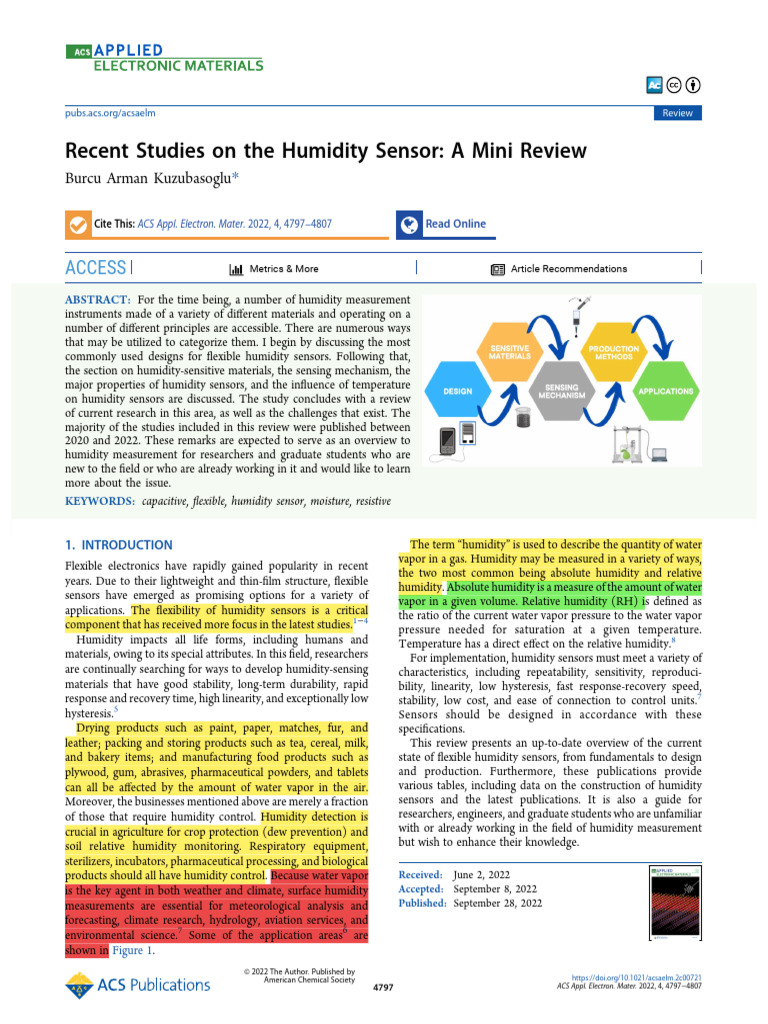 Overview of Flexible Humidity Sensors | PDF | Humidity | Capacitor