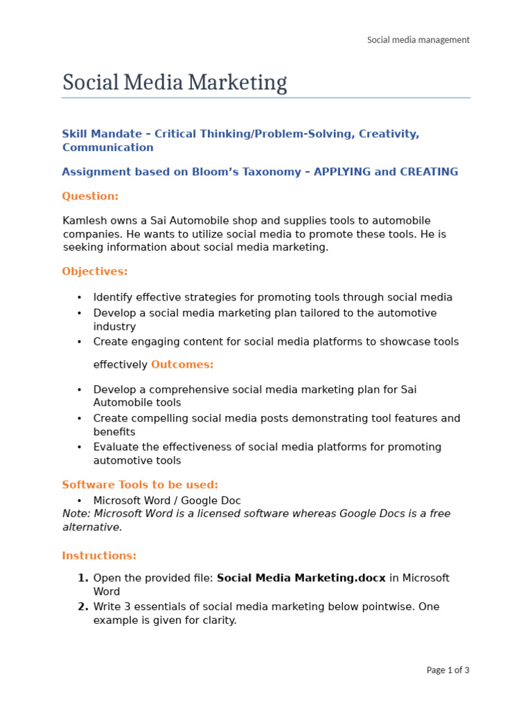 Social Media Marketing for Automotive Tools | PDF | Social Media ...