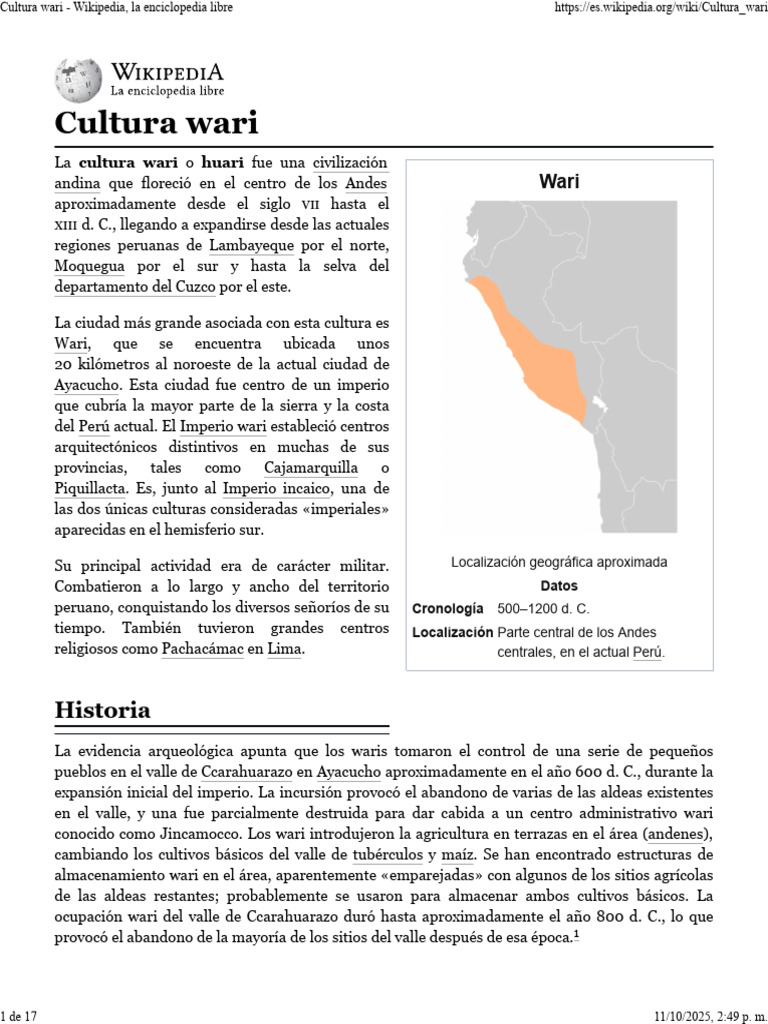 Cultura Wari | PDF