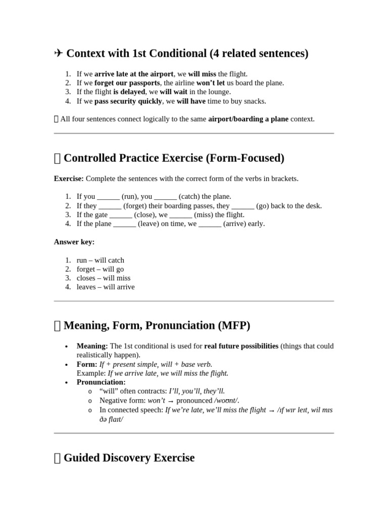 Context With 1st Conditional | PDF