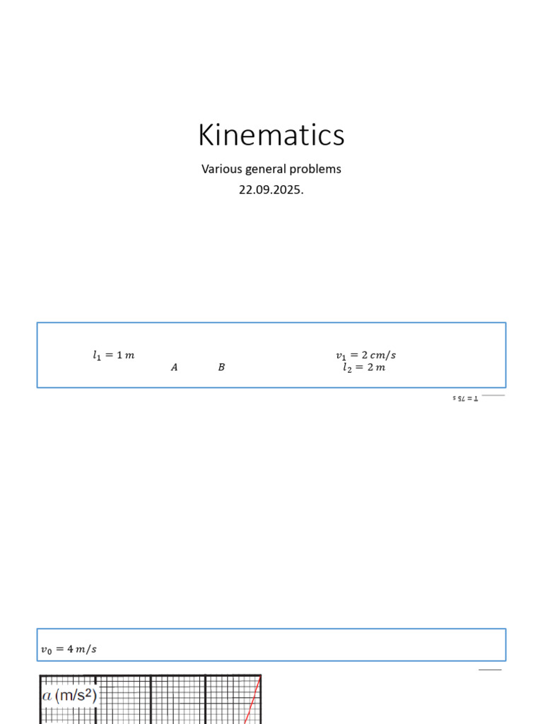 22.09.2025. Various Problems On Kinematics | PDF