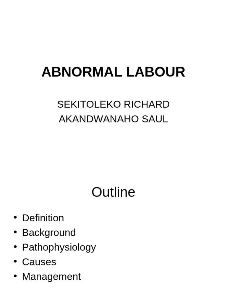 Medical School Notes On Abnormal Labor | PDF | Childbirth | Women's Health
