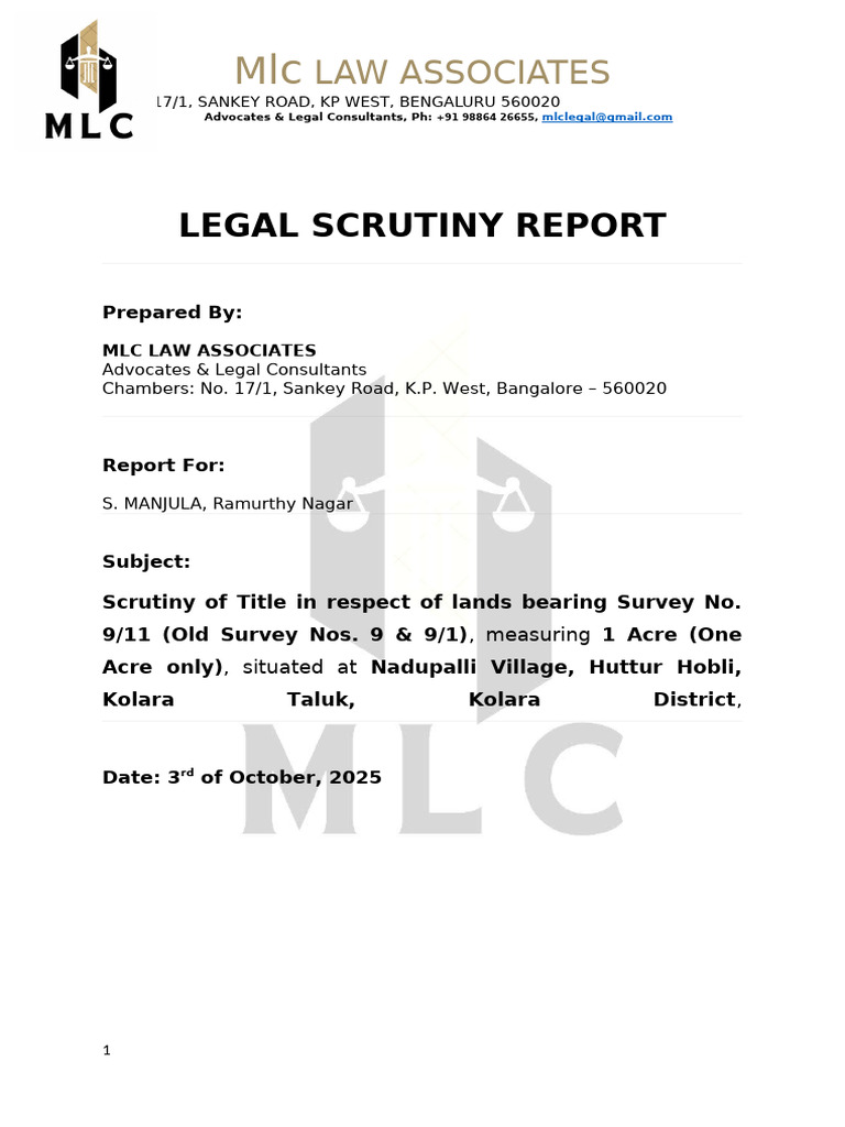 Legal Scrutiny Report 9-11 | PDF | Deed | Common Law