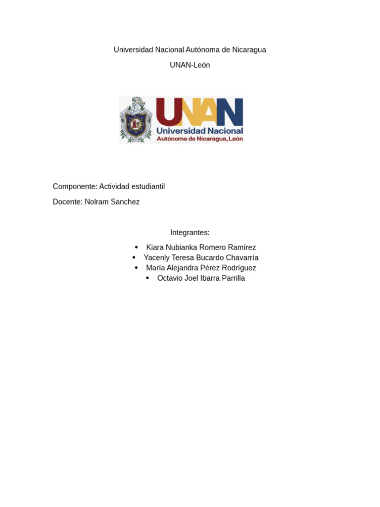 Universidad Nacional Autónoma de Nicaragua UNAN-León | PDF
