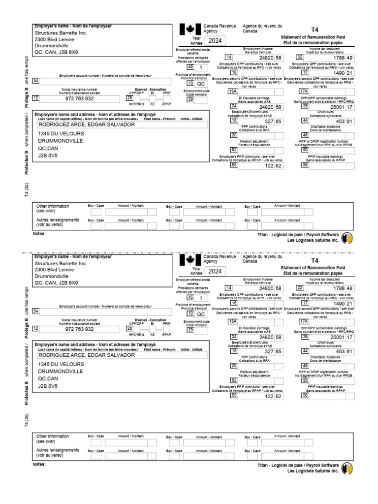 T4 Statement of Remuneration 2024 | PDF | Government Finances | Business