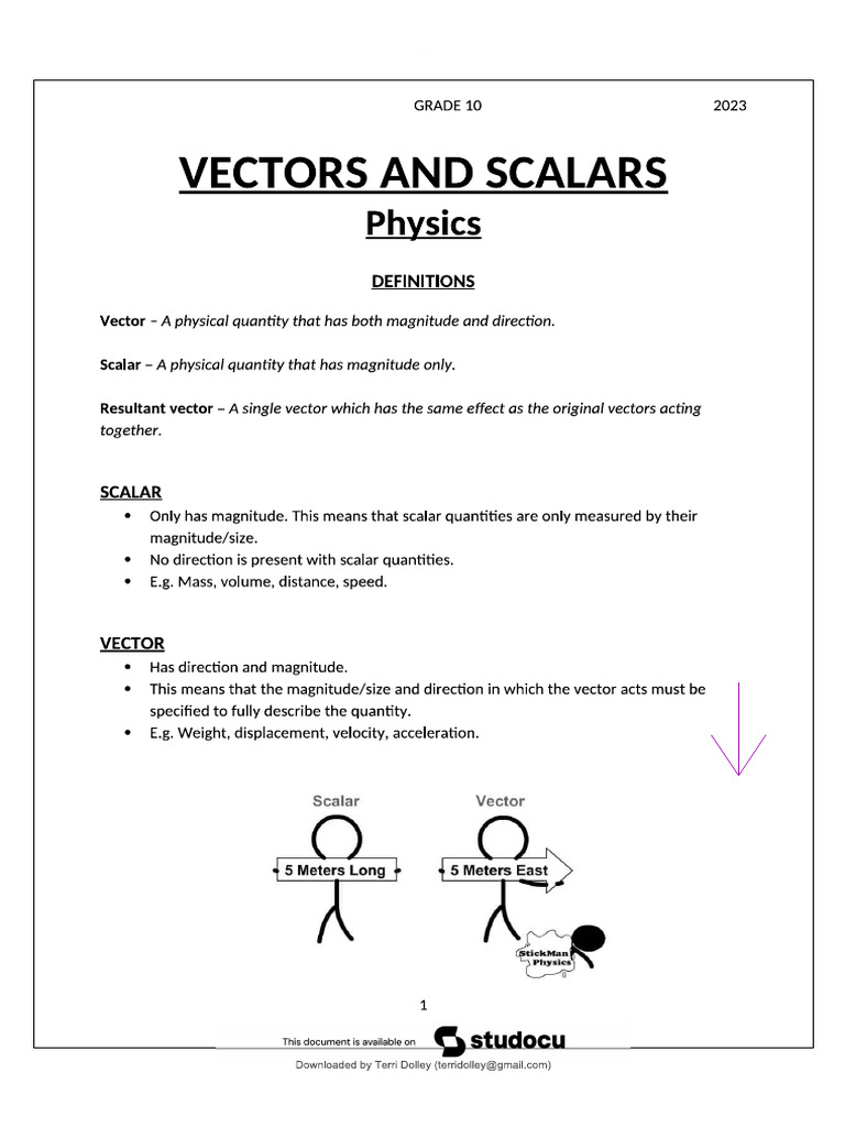 Vectors and Scalars | PDF
