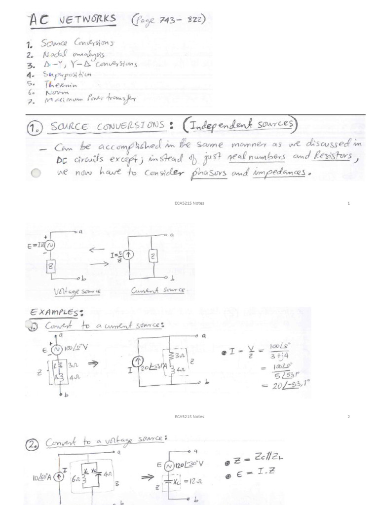 AC Network Analysis | PDF