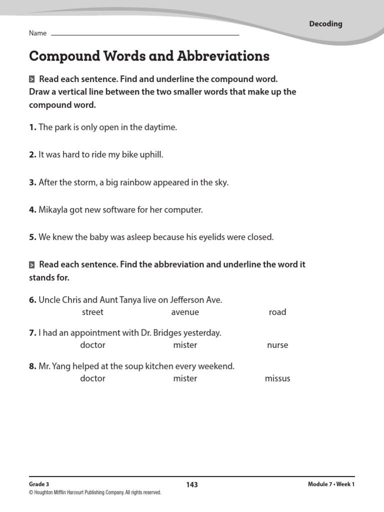 Compound Words and Vocabulary Skills | PDF
