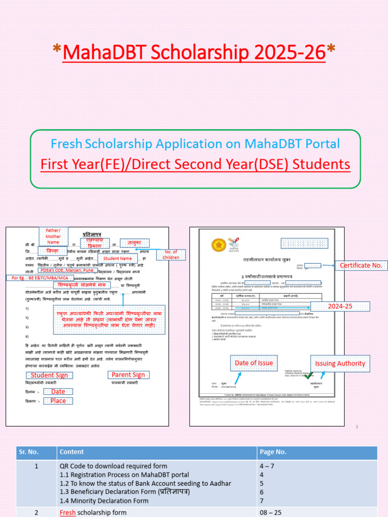 MahaDBT Scholarship 2025-26 Details | PDF