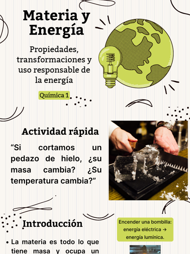 Materia y Energía: Transformaciones y Uso | PDF | Energía renovable ...