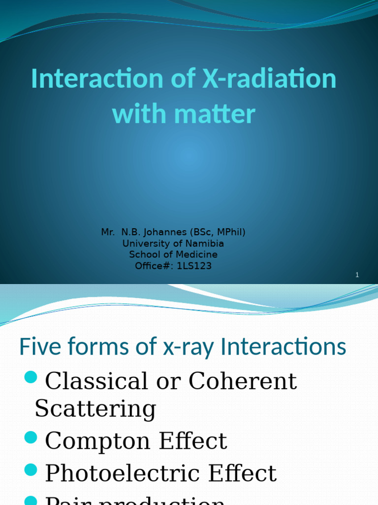 3 Interaction of X-Radiation With Matter | PDF | Photoelectric Effect | Electron