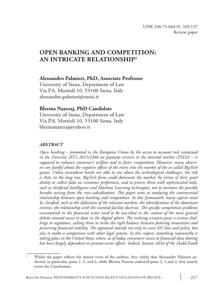 Open Banking's Impact on Competition | PDF | Banks | Financial Technology