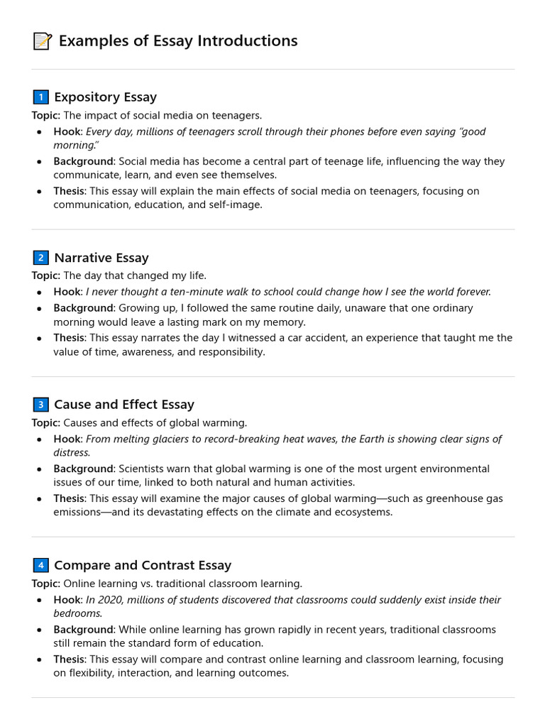 Examples of Introduction of Academic Essays | PDF | Climate Change | Essays