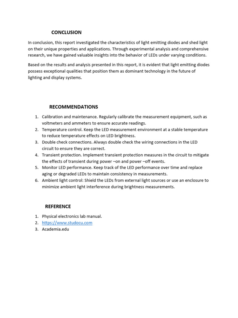 Conclusion Recommendation and Reference 1 | PDF