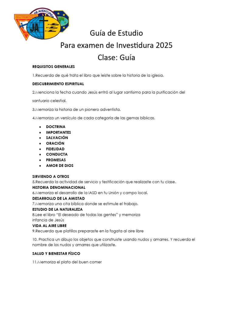Guía de Estudio para Examen 2025 | PDF