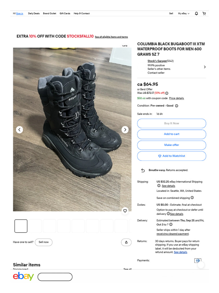 Columbia Bugaboot III Waterproof Boots | PDF | E Bay | Point Of Sale