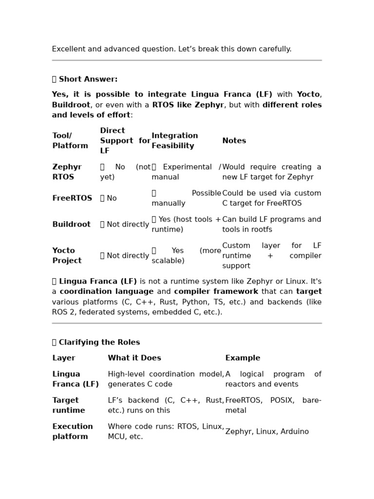 Integrating Lingua Franca with Yocto & RTOS | PDF | Embedded System | Linux
