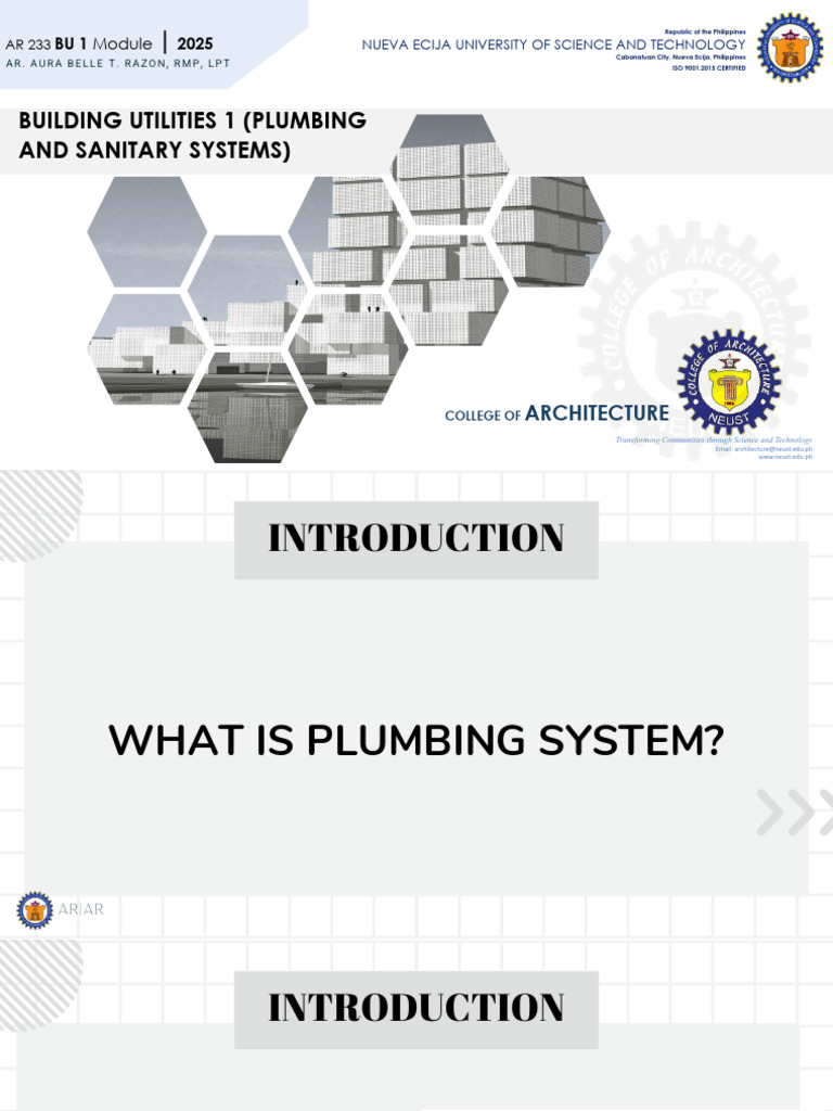 BU 1 Plumbing System Module P1 | PDF | Pipe (Fluid Conveyance) | Plumbing