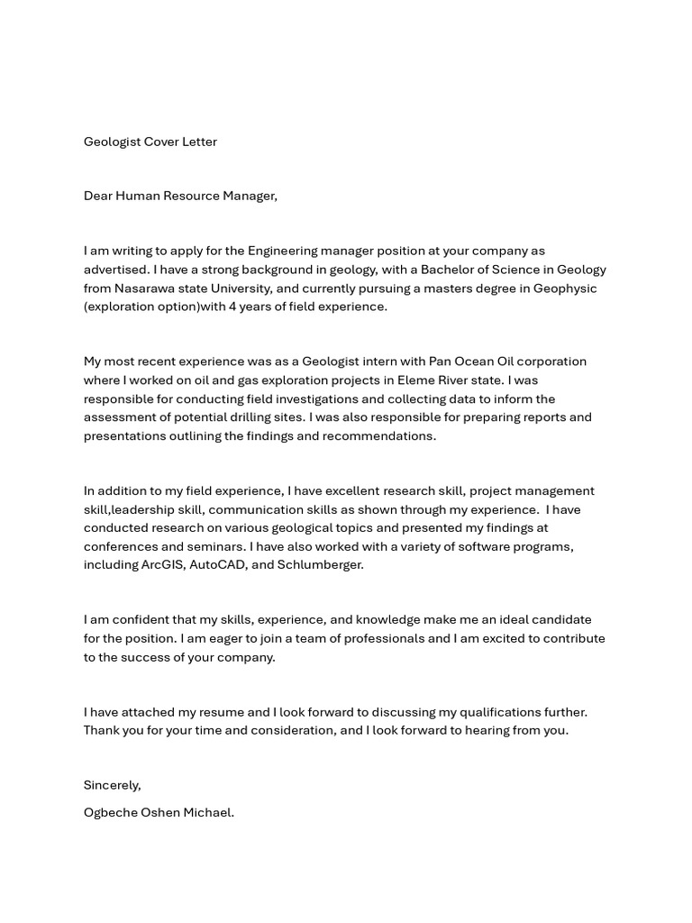 Geologist Cover Letter GFM (1) PD | PDF