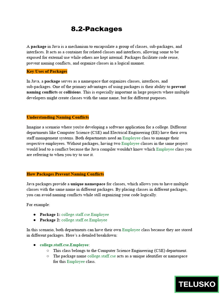 Packages | PDF | Class (Computer Programming) | Namespace