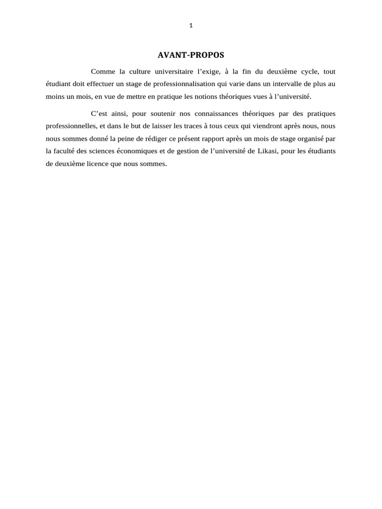 Rapport de stage à l'INPP Likasi | PDF | Recrutement | Business