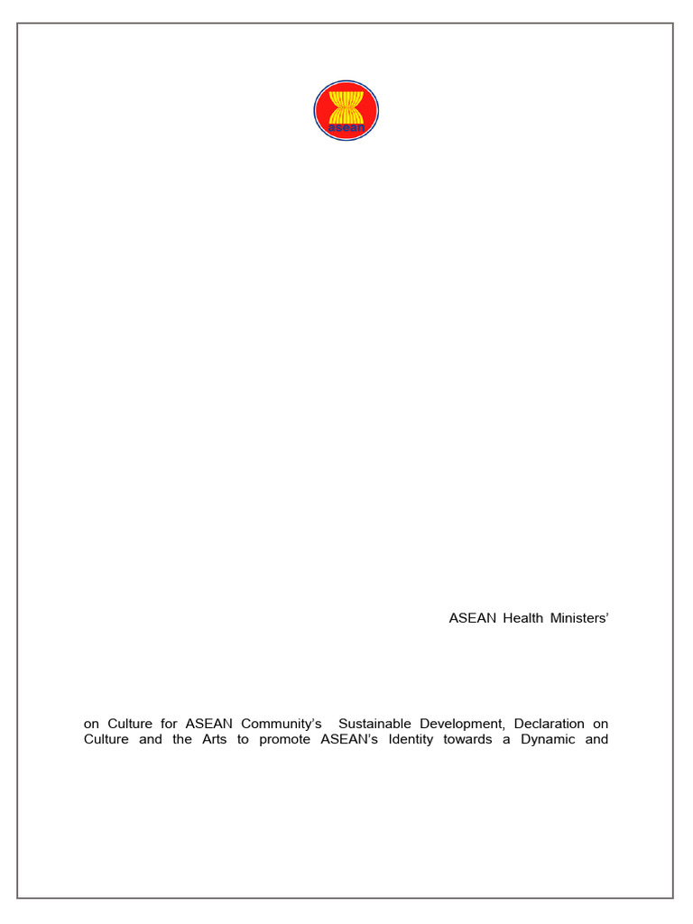 ASEAN Declaration On Culture of Prevention | PDF | Violence | Social ...