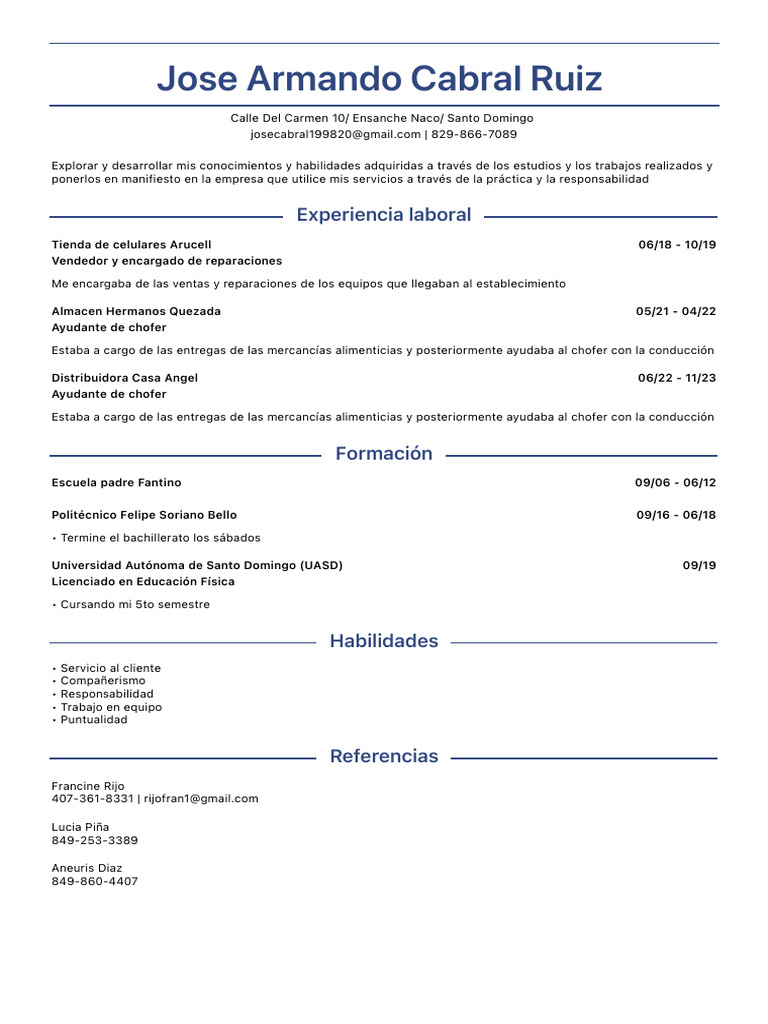 Mi Currículum Vitae | PDF