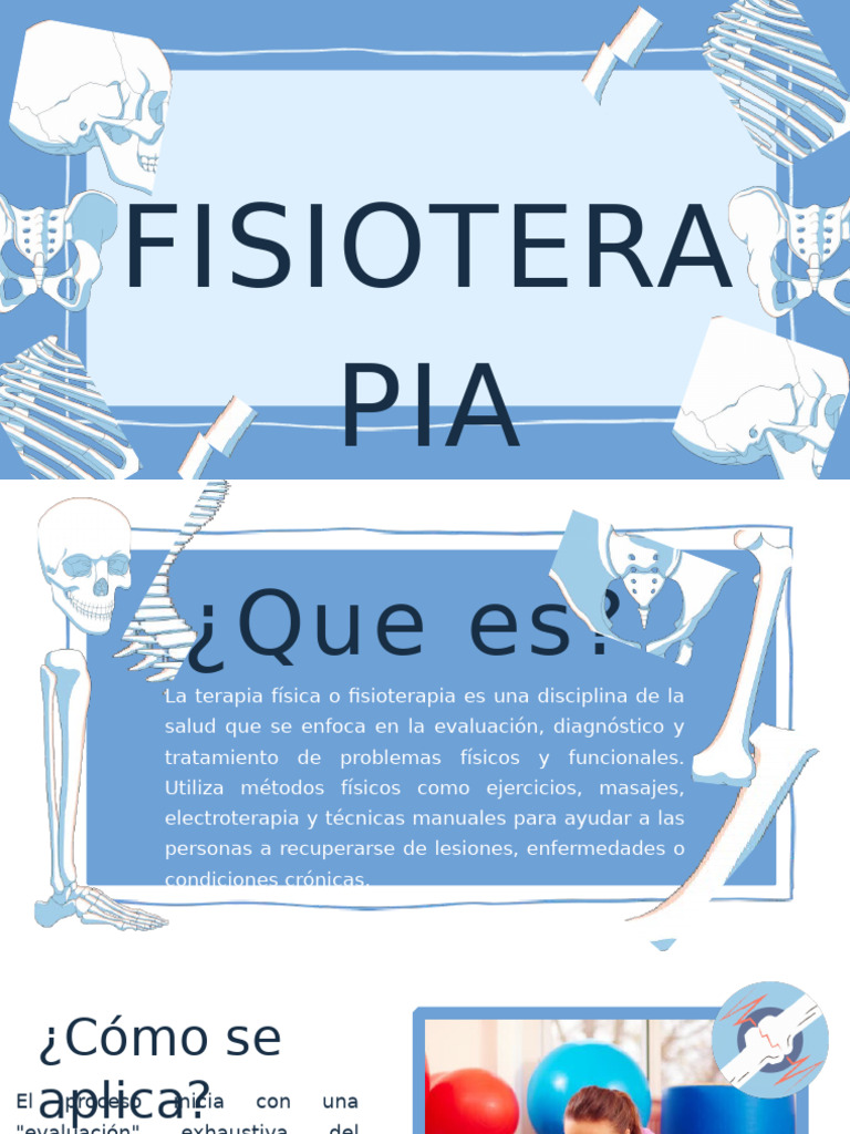 Presentación Diapositivas Fisioterapia y Anatomía Ilustrativo Azul y ...