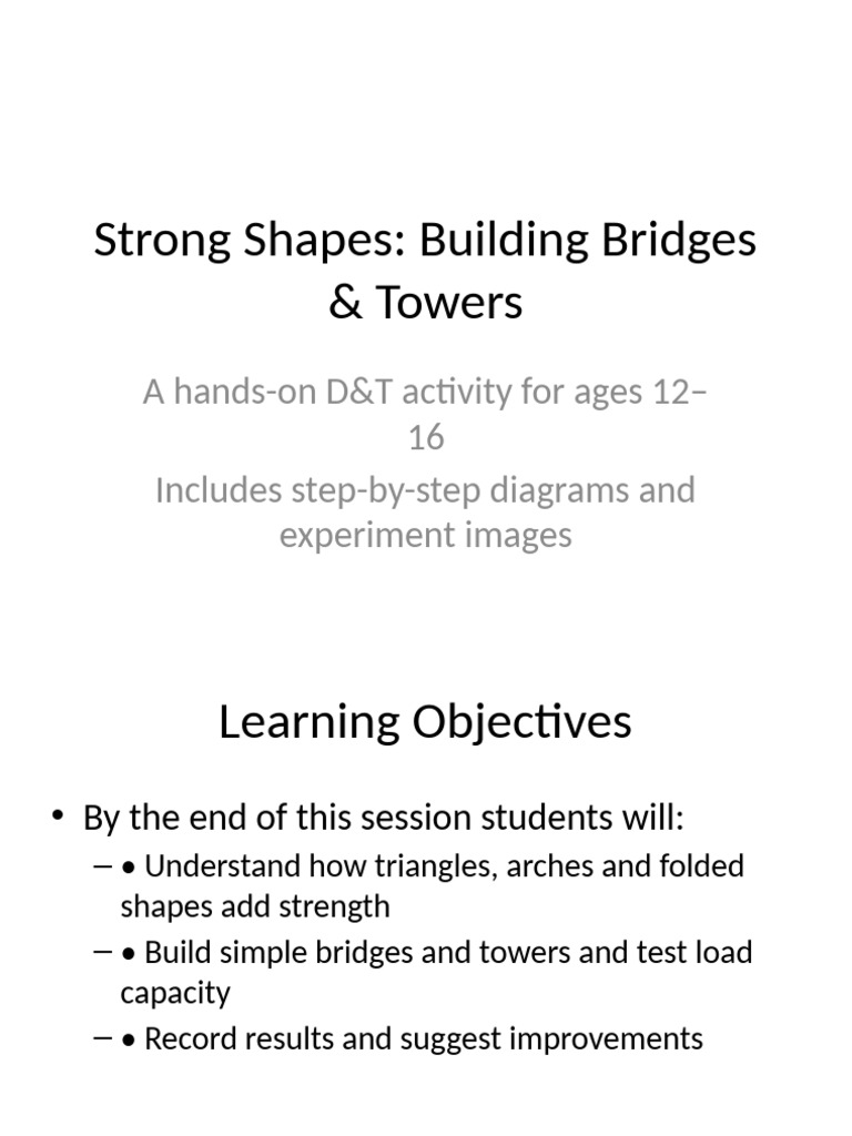 Building Bridges and Towers Activity | PDF